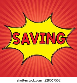 Saving Speech Word Cartoon Saving Concept Stock Vector (Royalty Free ...