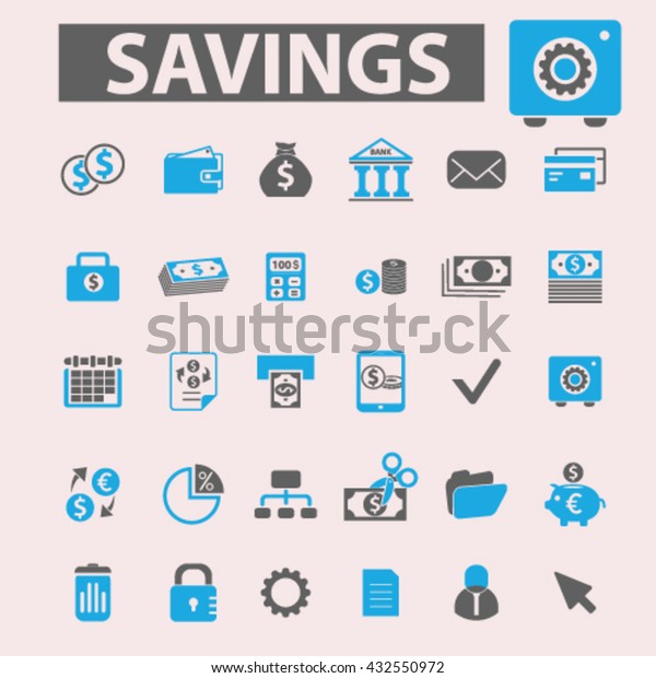 Savings Icons Stock Vector (Royalty Free) 432550972