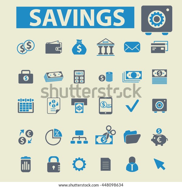 Savings Icons Stock Vector (Royalty Free) 448098634 | Shutterstock