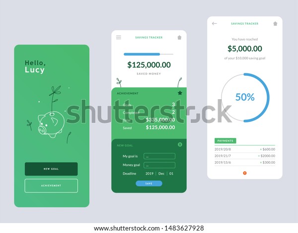 Savings Tracker Concept Ui Ux Gui Stock Vector (Royalty Free) 1483627928