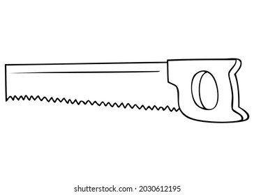 Saw Line Vector Illustrationisolated On White Stock Vector (Royalty ...