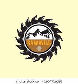 Sawmill Vector Logo Icon Design Stock Vector (Royalty Free) 1654716328 ...
