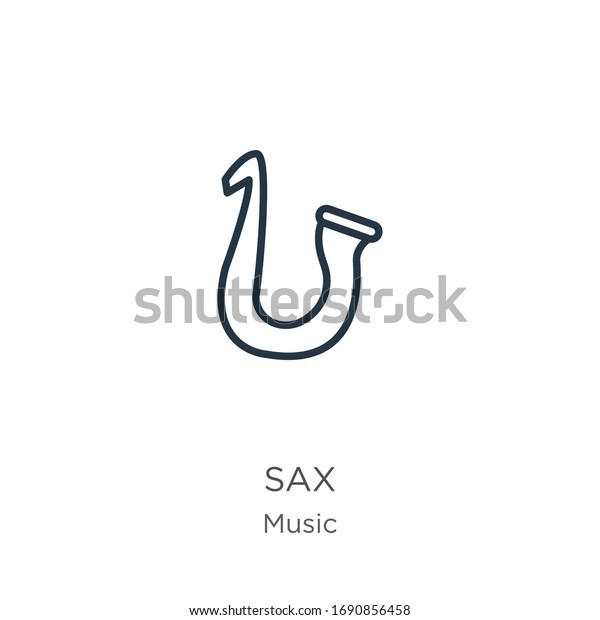 Sax Icon Thin Linear Sax Outline Stock Vector (Royalty Free) 1690856458 ...