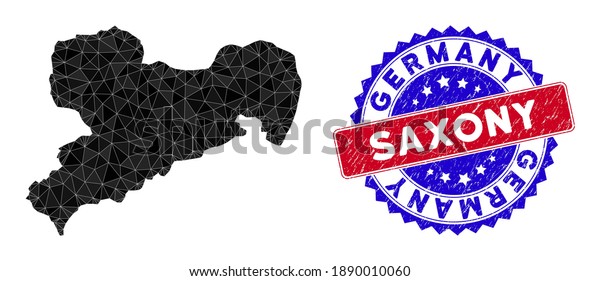 Saxony Land Map Polygonal Mesh Filled Stock Vector (Royalty Free ...