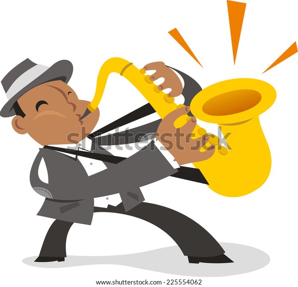 Saxophone Jazz Player Cartoon Stock Vector (Royalty Free) 225554062
