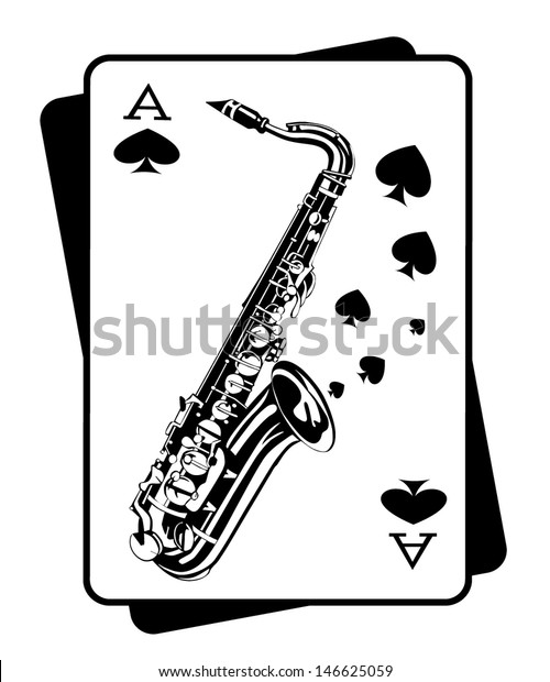 Saxophone Playing Cards Stock Vector (Royalty Free) 146625059 ...