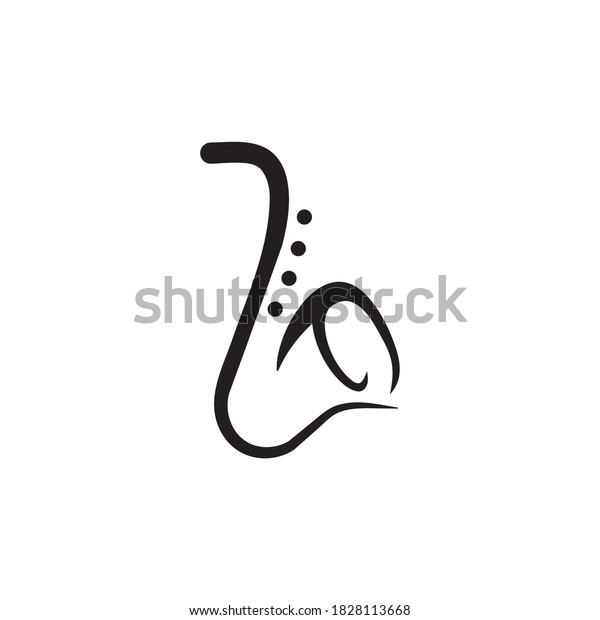 Saxophone Sign Logo Design Vector Template Stock Vector (Royalty Free ...