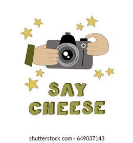 Say Cheese Vector Illustration Stock Vector (Royalty Free) 649037143 ...