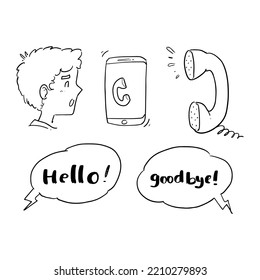 Say Hello Doodle White Background Stock Vector (Royalty Free ...