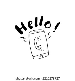 Say Hello Doodle White Background Stock Vector (Royalty Free ...