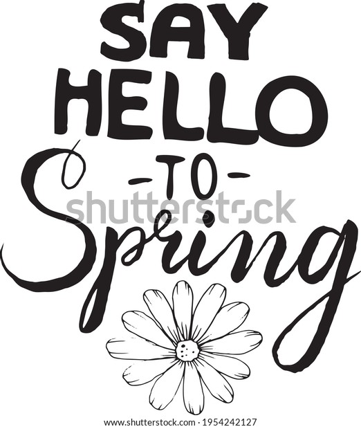 Say Hello Spring Vector Illustration Background Stock Vector (Royalty ...