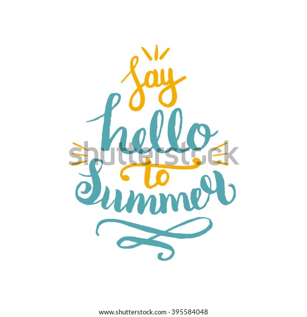 Say Hello Summer Vector Illustration Background: vector de stock (libre ...