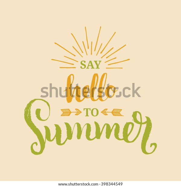Say Hello Summer Vector Illustration Background Stock Vector (Royalty ...