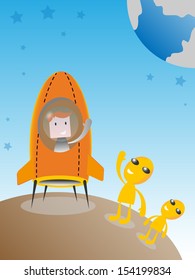 Say Hi Astronaut Man Alien Stock Vector (Royalty Free) 154199834 ...