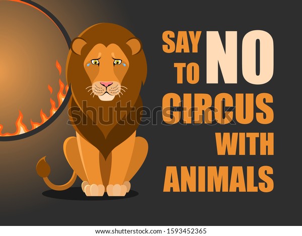 Say No Circus Animals Poster Against Stock Vector (Royalty Free ...