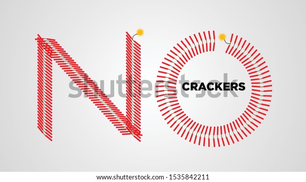 Say No Crackers No Pollution Crackers Stock Vector (Royalty Free ...