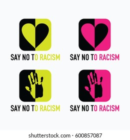 Say No Racism Logo Vector Template Stock Vector (Royalty Free) 600857087