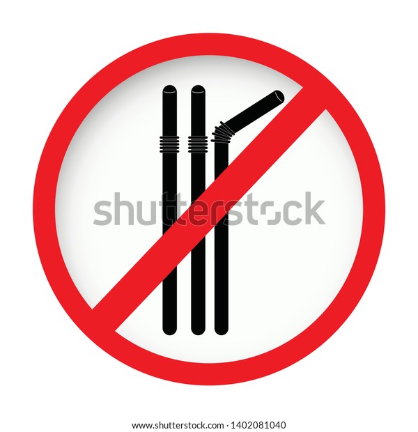 Say No Straw Plastic Sign Stock Vector (Royalty Free) 1402081040
