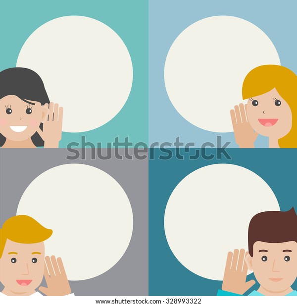 Saying Hearing Backgrounds People Speaking Listening: vector de stock ...