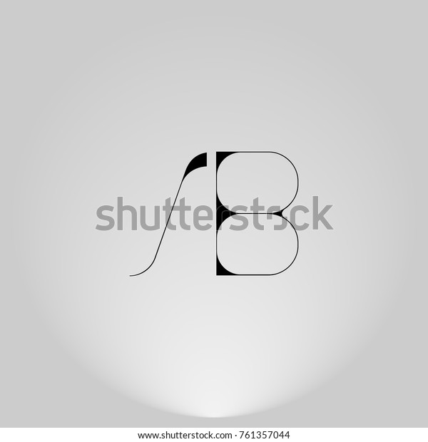 Sb Black Thin Minimalist Logo Design Stock Vector (Royalty Free) 761357044
