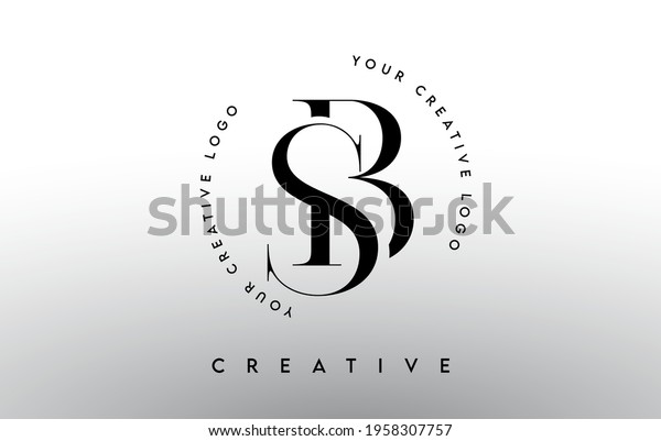 Sb Letter Logo Design Serif Typography Stock Vector (Royalty Free ...