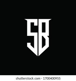 Sb Logo Monogram Emblem Shield Style Stock Vector (Royalty Free) 1700400955