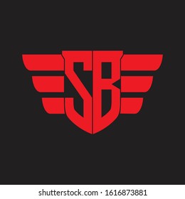 Sb Logo Monogram Emblem Wings Element: เวกเตอร์สต็อก (ปลอดค่าลิขสิทธิ์ ...