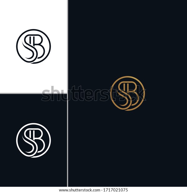 Sb Monogramtypographic Logo Outline Letter S Stock Vector (Royalty Free ...