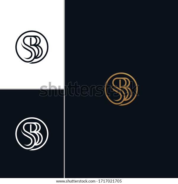 Sb Monogramtypographic Logo Outline Letter S: vetor stock (livre de ...