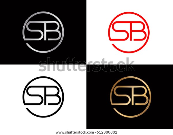 Sb Text Red Gold Black Silver Stock Vector (Royalty Free) 612380882
