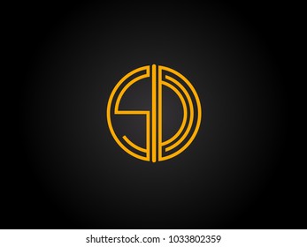 Sc Circle Shape Golden Yellow Letter Stock Vector (Royalty Free ...