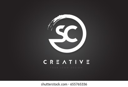 Sc Circular Letter Logo Circle Brush Stock Vector (Royalty Free) 655765336