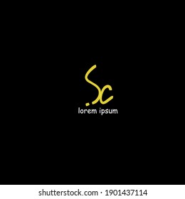 Sc Initial Handwriting Handwritten Logo Identity Stock Vector (Royalty ...