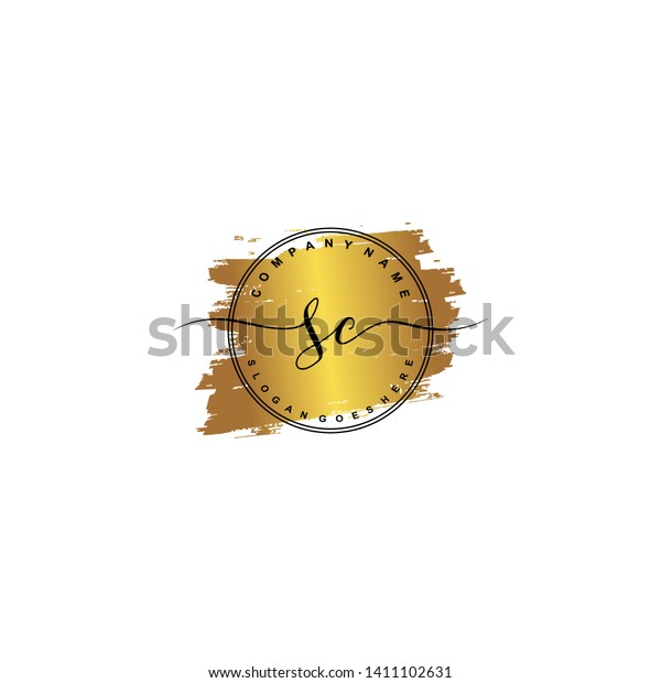 Sc Initial Luxury Handwriting Logo Vector Stock Vector (Royalty Free ...