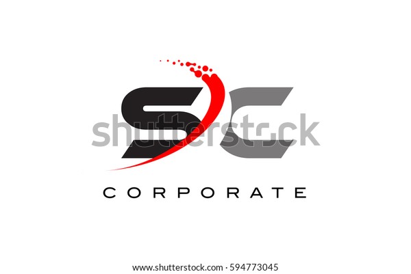Sc Modern Letter Logo Design Red Stock Vector (Royalty Free) 594773045 ...