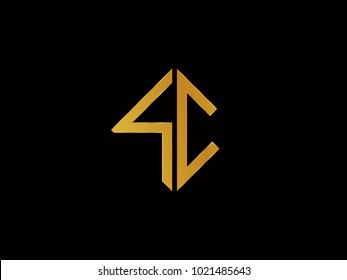 Sc Square Shape Gold Color Logo Stock Vector (Royalty Free) 1021485643 ...