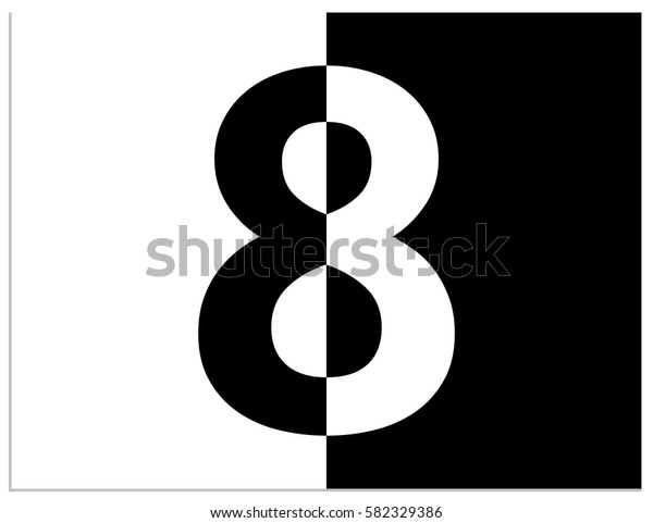 Scalable Vector Illustration Number 8 Divided Stock Vector (Royalty ...