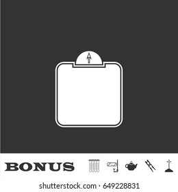 Scale Icon Flat White Pictogram On Stock Vector (Royalty Free ...