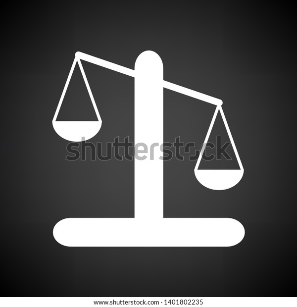 Scale Icon White On Black Background Stock Vector (Royalty Free ...