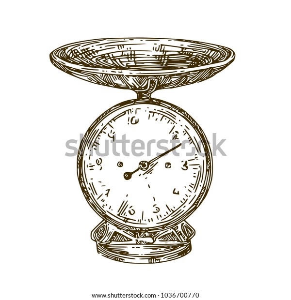 Scale Kitchen Sketch Engraving Style Vector Stock Vector (Royalty Free ...