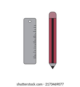 Scale Pencil Vector Illustration Stationery Equipment Stock Vector ...
