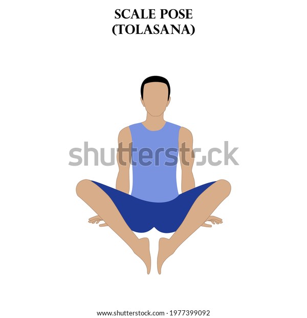 Scale Pose Yoga Workout Tolasana Man: vector de stock (libre de ...