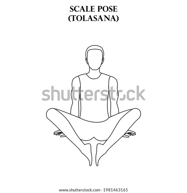 Scale Pose Yoga Workout Tolasana Man Stock Vector (Royalty Free ...