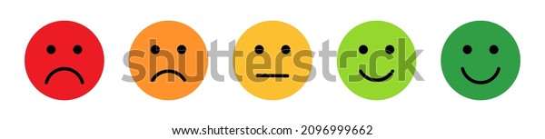 Scale Satisfaction Mood Faces Happy Survey Stock Vector (Royalty Free ...