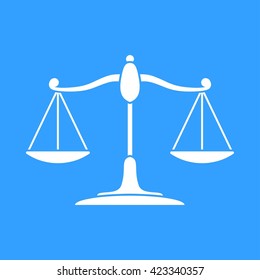 Scale Vector Icon White Illustration Isolated Stock Vector (Royalty ...