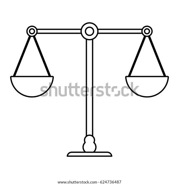 Scale Weight Balance Outline Stock Vector (Royalty Free) 624736487 ...