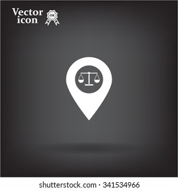Scales Icon Map Pin Stock Vector (Royalty Free) 375494020 | Shutterstock