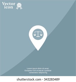 Scales Icon Map Pin Stock Vector (Royalty Free) 343283489 | Shutterstock
