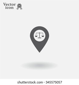 Scales Icon Map Pin Stock Vector (Royalty Free) 359225213