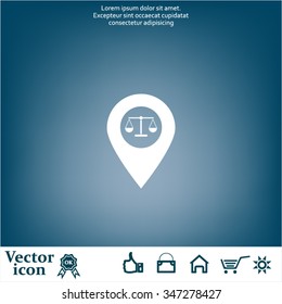 Scales Icon Map Pin Stock Vector (Royalty Free) 347278427 | Shutterstock